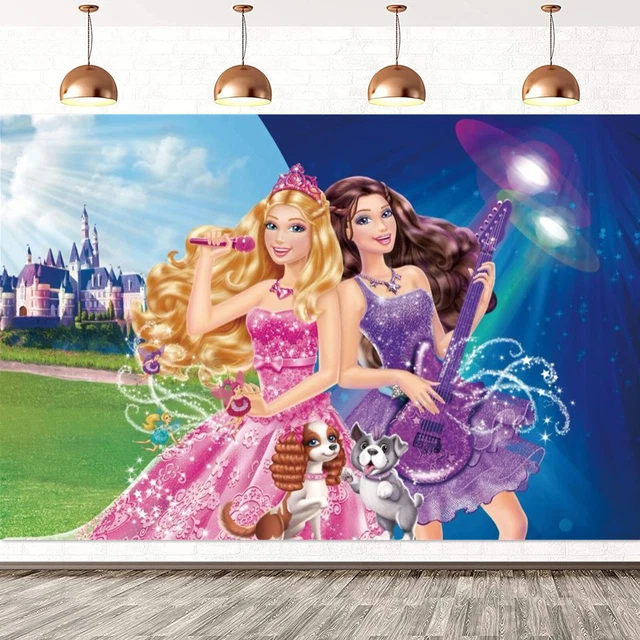 BARBIE PRINCESS BACKDROP Birthday Background Banner Photo Party Studio ...