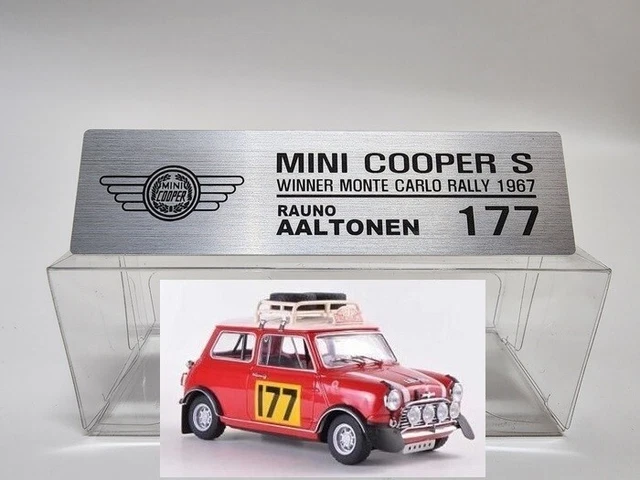 1/18 MINI COOPER S Rally WRC Engraved Metal Name Plate Plaque for Scale ...