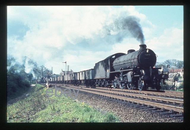 35MM SLIDE - ex LNER K1 - 62048 at Aycliffe w/ empty mineral c.1966. £1 ...