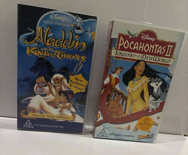 DISNEY VHS LOT x2 Pocahontas II & Aladdin King of Thieves Vintage ...