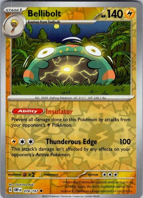 POKEMON | SV03: Obsidian Flames | Bellibolt - | 078/197 | Reverse Holo ...