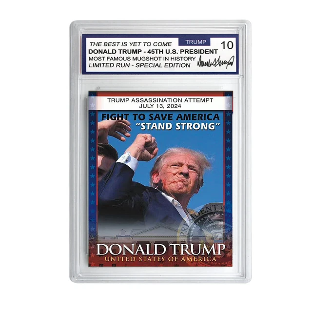 2024 NEW DONALD Trump Assassination Attempt Rating Card FIGHT ...
