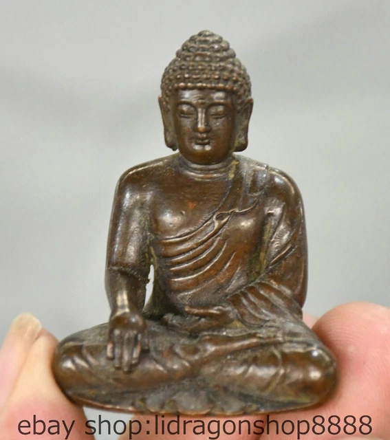 1.8 &CHINE ANCIENNE sculpture en cuivre rouge Bouddha Shakyamuni EUR 47,88 - PicClick FR