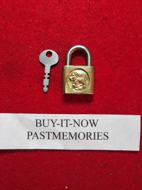 MINIATURE SLAYMAKER SCOTTY DOG COLLAR PADLOCK w/ KEY, VINTAGE LOCK ...