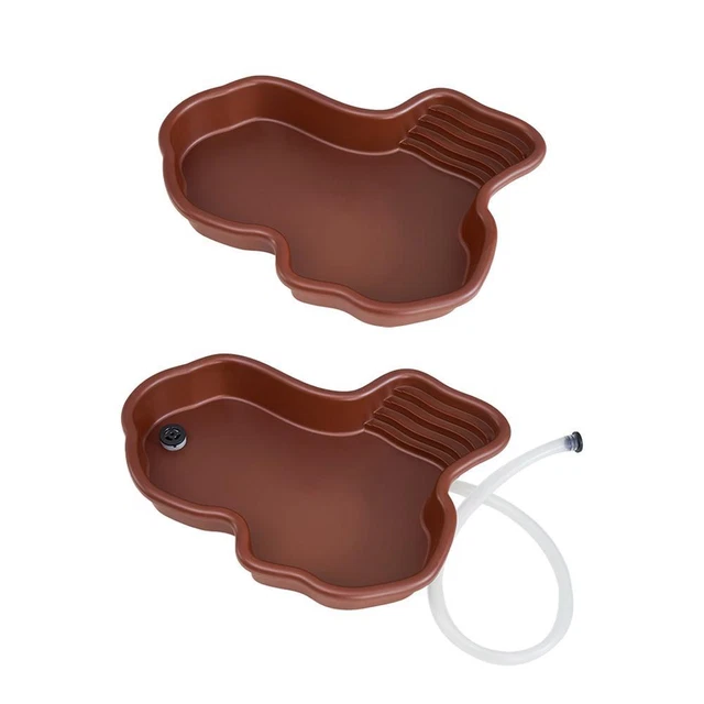 REPTILE BATHING POOL Turtle Bath with Ramp Tortoise Feeder Tortoise ...