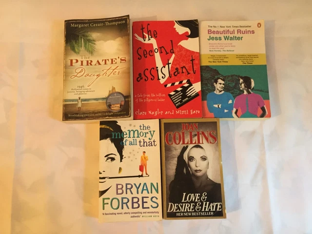 5X HOLLYWOOD BASED Novels Joan Collins Jess Walter Bryan Forbes Clare ...