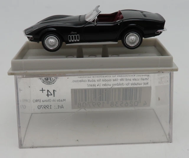 BREKINA HO 1/87 CHEVROLET CORVETTE C3 noire cabriolet intérieur rouge ...