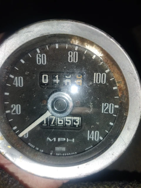 VINTAGE CABLE TYPE smiths speedometer 140mph.3 inch diameter £24.95 ...