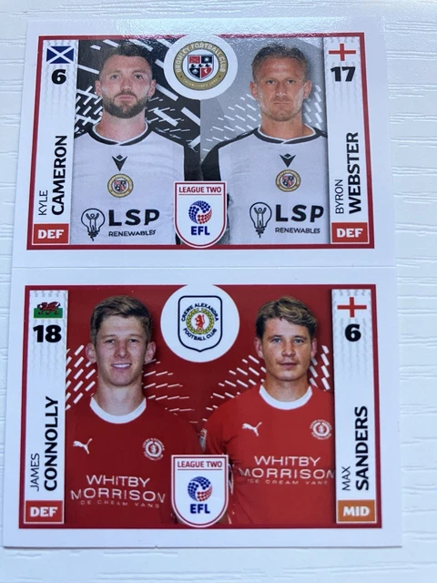 PANINI EFL 2025 - 26 Sticker Bromley / Crewe Alexandra #711B & 737A £0. ...