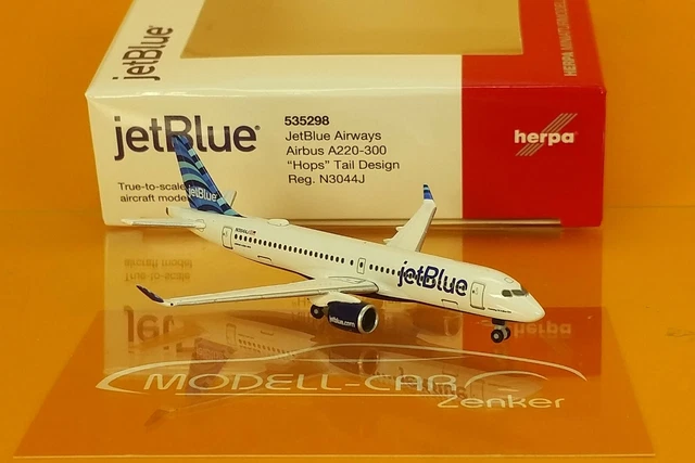 HERPA WINGS 535298 JetBlue Airbus A220-300 - “Hops” tail design ...