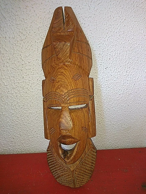 ANTIQUE AFRICAN ART MASK of SENEGAL 1980 in very beautiful wood £12.54 ...