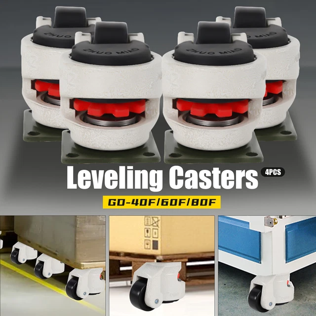 4 PACK LEVELING Casters Retractable Feet Caster GD-40F/GD-60F/GD-80F ...