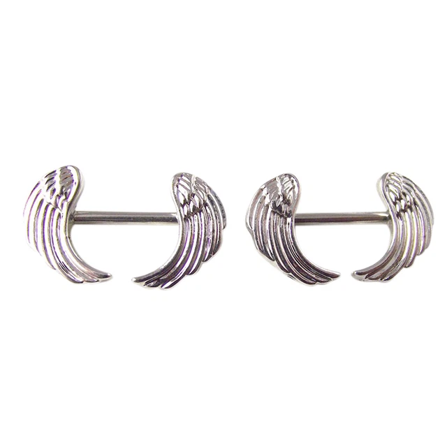 VINTAGE SURGICAL WINGS Nipple Shields Bar Navel HGing Body Piercing ...