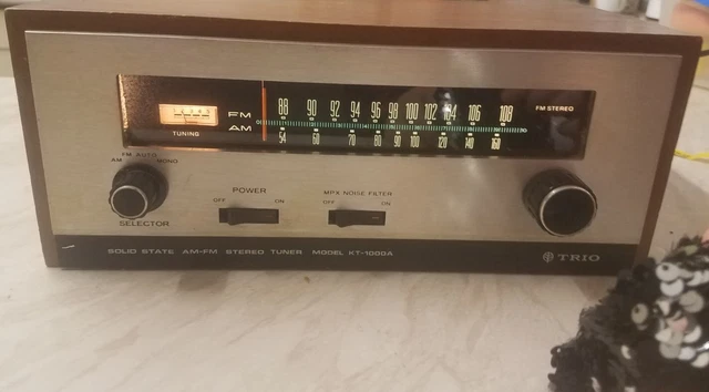 TRIO KT-1000A STEREO Tuner AM-FM Vintage Radio Tuner Rare Real Wood Cover £30.00 - PicClick UK