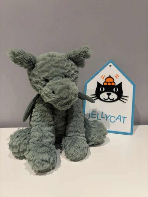 JELLYCAT FUDDLEWUDDLE DRAGON - Green Dino Soft Toy £31.90 - PicClick UK
