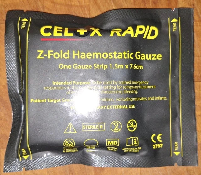 CELOX Z FOLD Haemostatic Gauze Strip Dressing £12.00 - PicClick UK