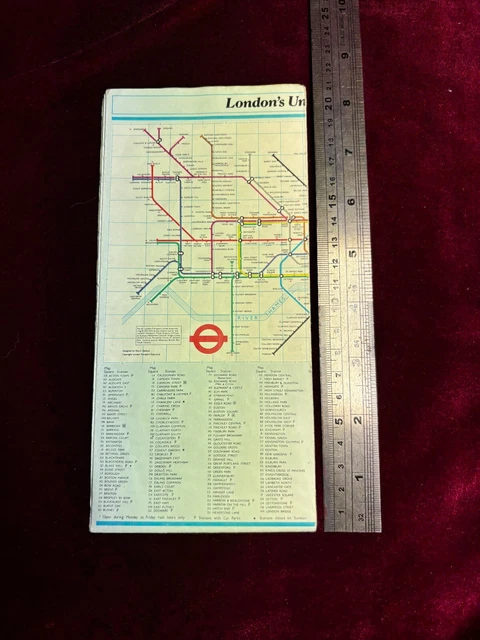 VINTAGE LONDON UNDERGROUND tourist map, 1980 $15.00 - PicClick AU