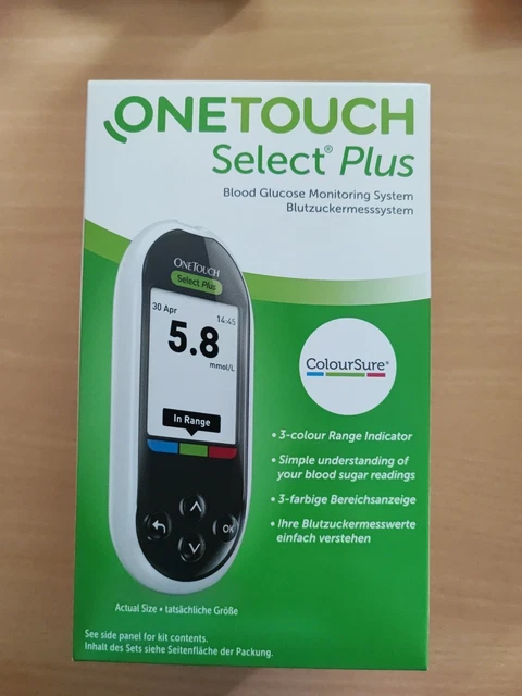 ONE TOUCH SELECT Plus Blood Glucose Meter Monitor - Lifescan - Single ...