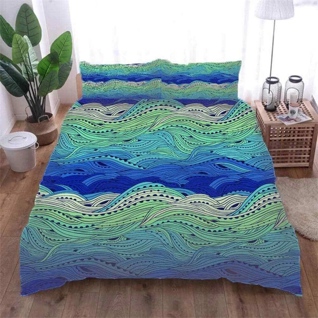 VISUALIZED WAVES 3D Print Duvet Quilt Doona Covers Pillow Case Bedding ...