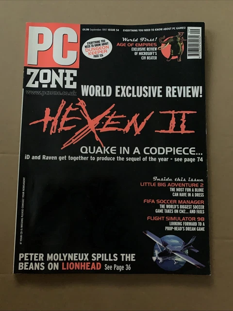 PC ZONE MAGAZINE September 1997 Issue 54 £3.29 - PicClick UK