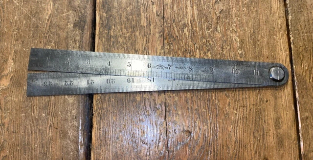 VINTAGE RARE CHESTERMAN 24” FOLDING STEEL RULER No 582S CARPENTER ...