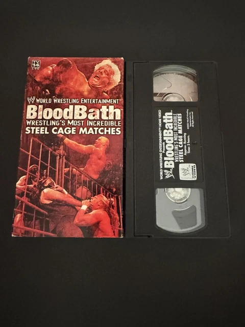 WWE WRESTLING BLOOD Bath 2003 Vhs Tape Incredible Steel Cage Matches ...