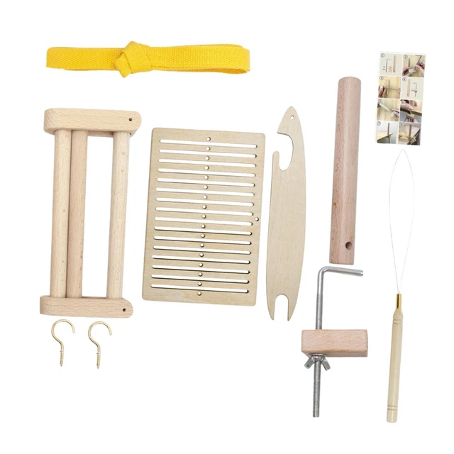 WEAVING LOOM KIT Weaving Board Wooden Braiding DIY Wood Table Clamp ...