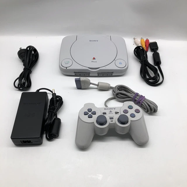 SONY PLAYSTATION 1 Psone PS1 Slim Console PAL with Controller and Cords ...