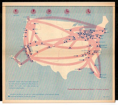 UNITED AIRLINES SYSTEM Flight Timetable/Schedules & Route Map April 30 ...