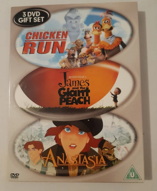 3 X DVD Collection Chicken Run / James Giant Peach / Anastasia Box Set ...