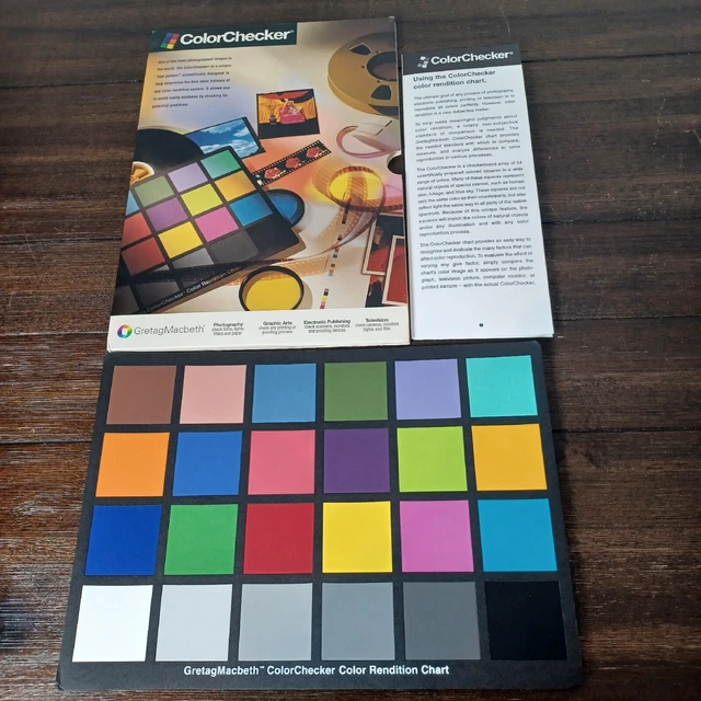 GRETAG MACBETH COLOR Checker Color Rendition Chart ColorChecker $32.00 ...