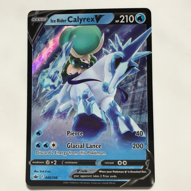 ICE RIDER CALYREX V 045/198 Chilling Reign Pokemon Card Ultra Rare NM ...