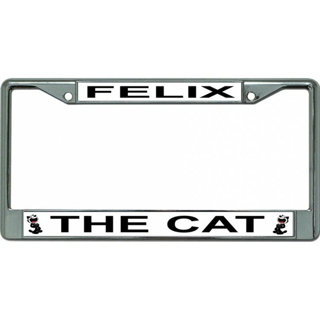FELIX THE CAT cartoon logo chrome license plate made in usa £33.20 ...