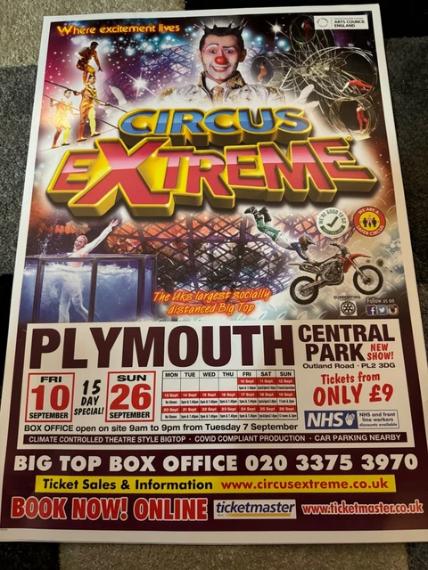 PLYMOUTH EXTREME CIRCUS poster cirque Affiche plakat £1.00 - PicClick UK