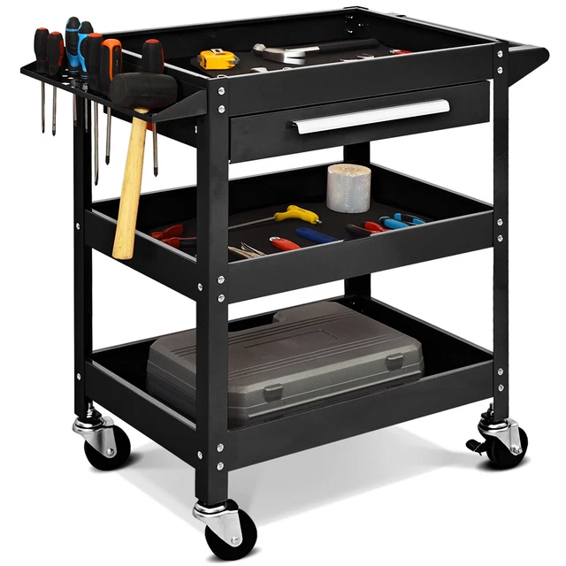IRONMAX THREE TRAY Rolling Tool Cart Mechanic Cabinet Storage ToolBox ...