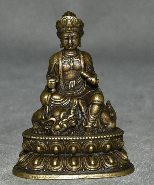 STATUE DE LION de Wenshu Manjushri Bodhisattva en Bronze Antique de 6CM EUR 66,00 - PicClick FR