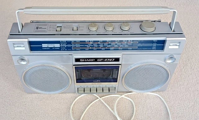 SHARP GF4747E STEREO RADIO CASSETTE RECORDER Boombox 1980's Ghetto ...