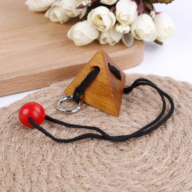 IQ ROPE WOODEN puzzle logic brain teaser string puzzles game for adults ...