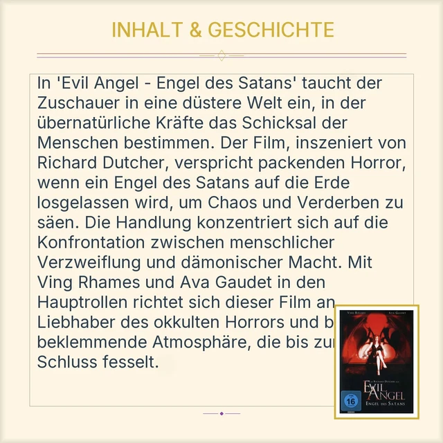 EVIL ANGEL ENGEL des Satans DVD Horror Ving Rhames EUR 5,95 - PicClick IT