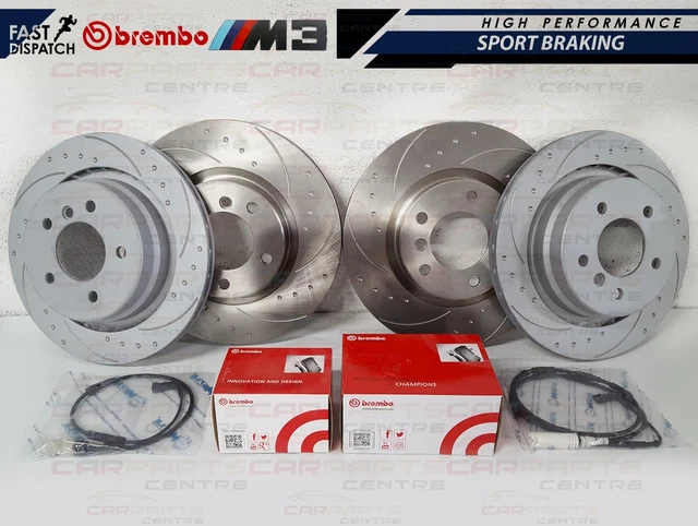 BMW E36 M3 Evo Front Rear Dimpled Grooved Brake Disc Discs Brembo Pads ...