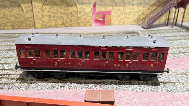 0 GAUGE SCRATCH built LMS bogie coach No. 18802 ex pre group railways £ ...