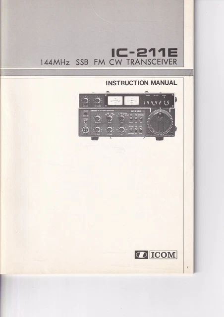 INSTRUCTION MANUAL FÜR Icom IC-211 E in English EUR 14,00 - PicClick DE