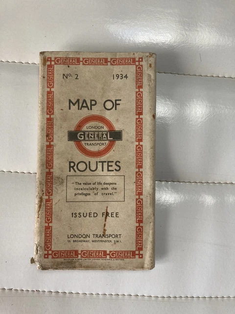 LONDON TRANSPORT VINTAGE Map of Routes 1934 No2 £10.00 - PicClick UK