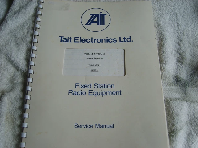 TAIT ELECTRONICS T296 base station power unit service manual VGC ! £10. ...