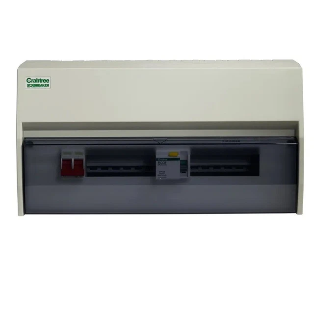 12 WAY CRABTREE Insulated Split Load Consumer Unit 100A Main Switch +6 ...