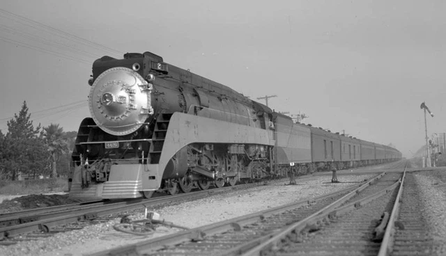 SP SOUTHERN PACIFIC Railroad Train, Engine No 4425, Type 4-8-4 Old ...