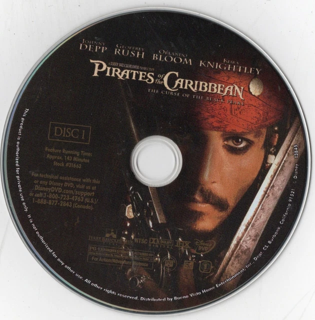 # DO 554 Pirates Of The Caribbean DISC ONLY DVD Used £2.08 - PicClick UK