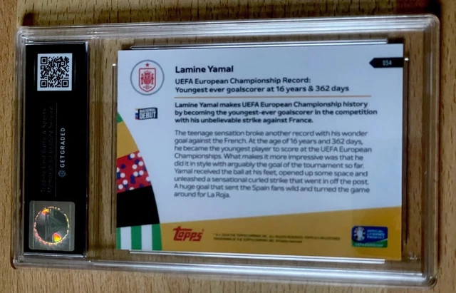 TOPPS NOW LAMINE Yamal Spain Card Number 54 RC Rookie Graded 10 £52.70 ...
