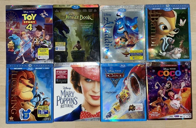 LOT OF 8 Animated Disney Pixar Blu-Ray + DVD Movies - All With ...