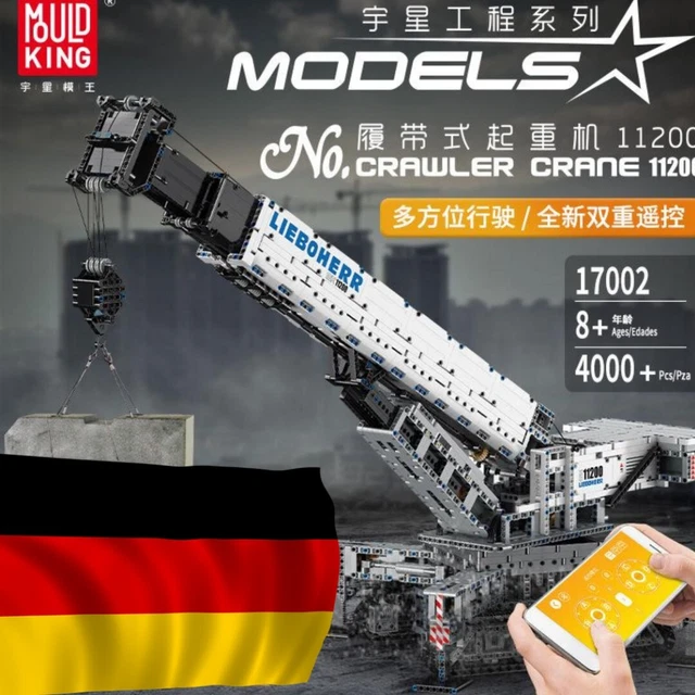 MOULD KING 17002 crawler crane technology crane model building block ...